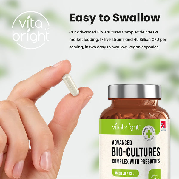 Bio Cultures Probiotic | 45 Billion CFUs 17 Strain | 60 Vegan Capsules ...