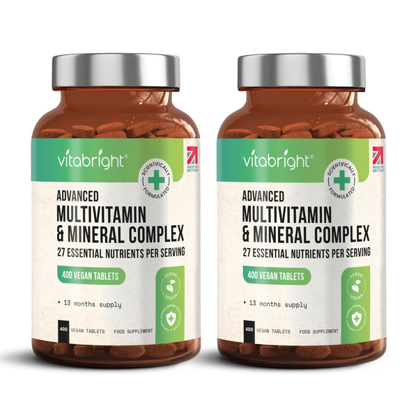 Advanced Multivitamin | 400 Vegan Tablets | 27 Nutrients | Made in UK ...