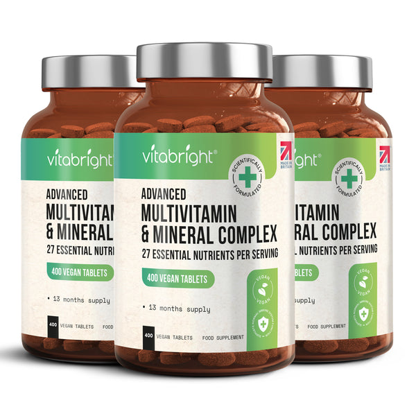 Advanced Multivitamin | 400 Vegan Tablets | 27 Nutrients | Made in UK ...