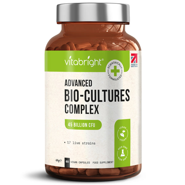 Bio Cultures Probiotic | 45 Billion CFUs 17 Strain | 60 Vegan Capsules ...