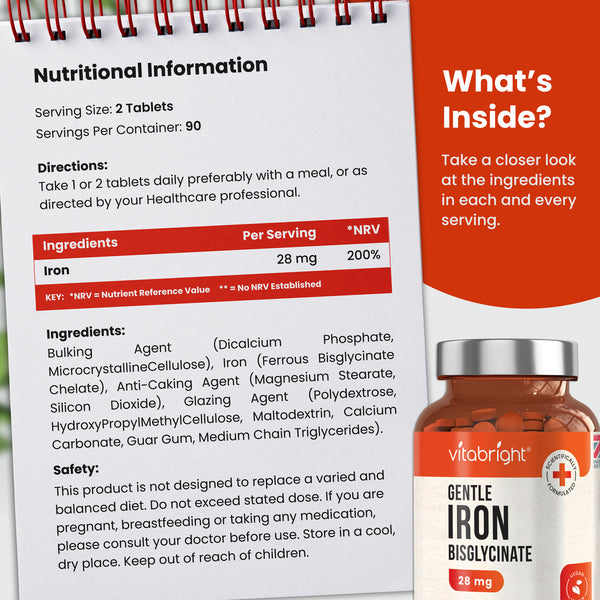Gentle Iron Bisglycinate - 28mg – VitaBright