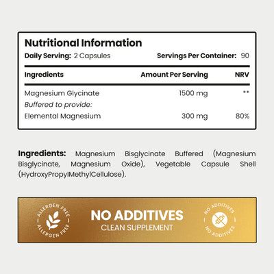 Magnesium Glycinate Tablets - 300mg Elemental Magnesium - VitaBright