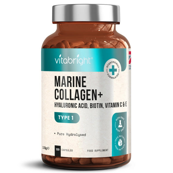 Collagen capsules, 1165mg - 120 x High strength Hydrolysed Marine Coll ...