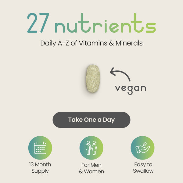 Advanced Multivitamin | 400 Vegan Tablets | 27 Nutrients | Made in UK ...