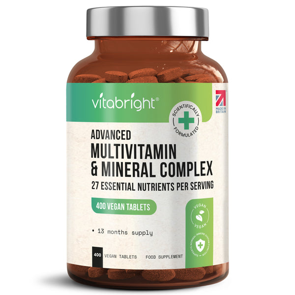 Advanced Multivitamin | 400 Vegan Tablets | 27 Nutrients | Made in UK ...